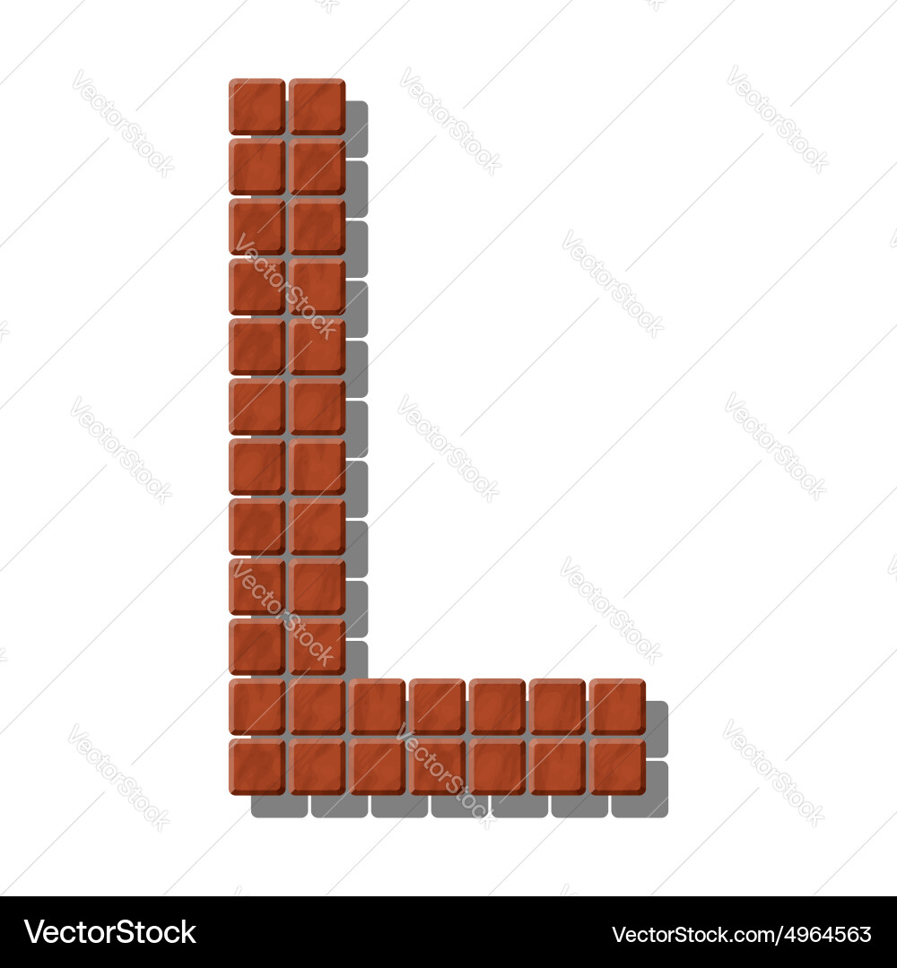 Letter l made from realistic stone tiles Vector Image