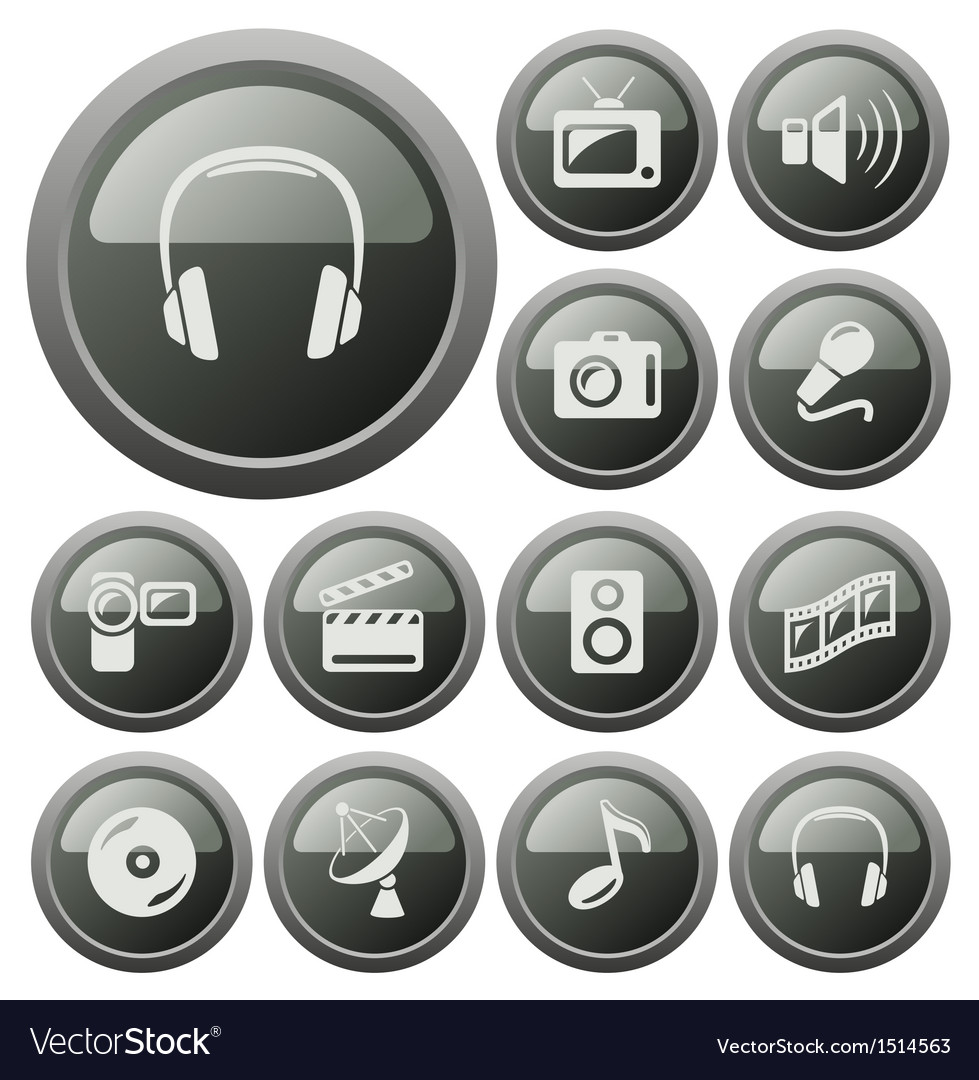 Multimedia buttons Royalty Free Vector Image - VectorStock