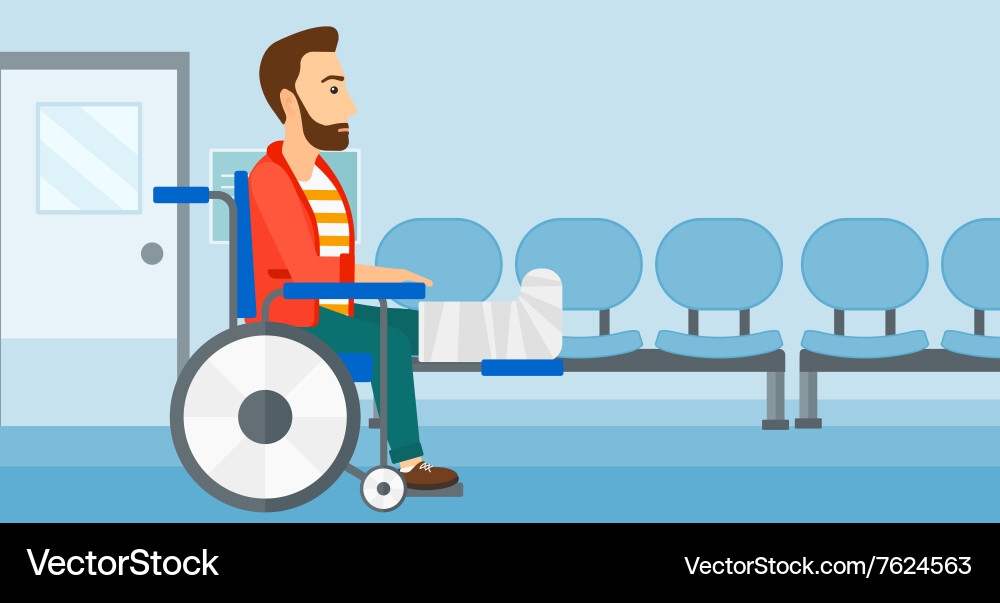 Patient sitting in wheelchair Royalty Free Vector Image