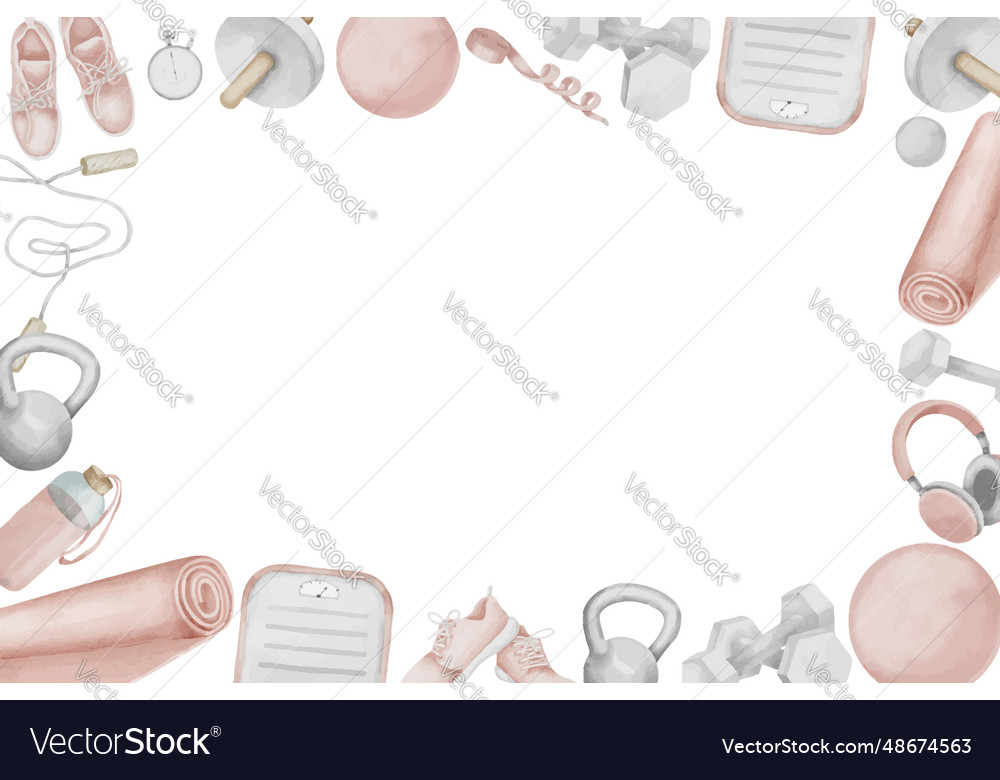 Rectangular frame of women fitness exercise Vector Image
