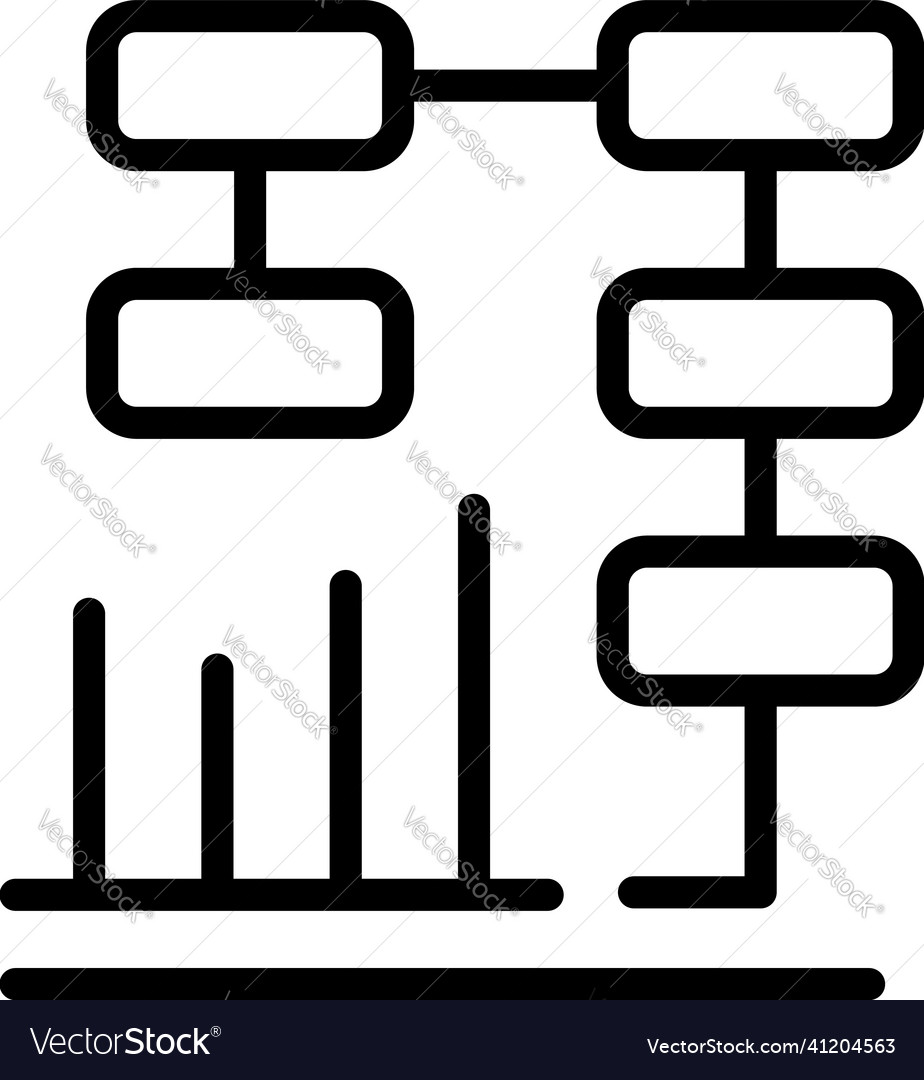 Scheme chart icon outline data graph Royalty Free Vector