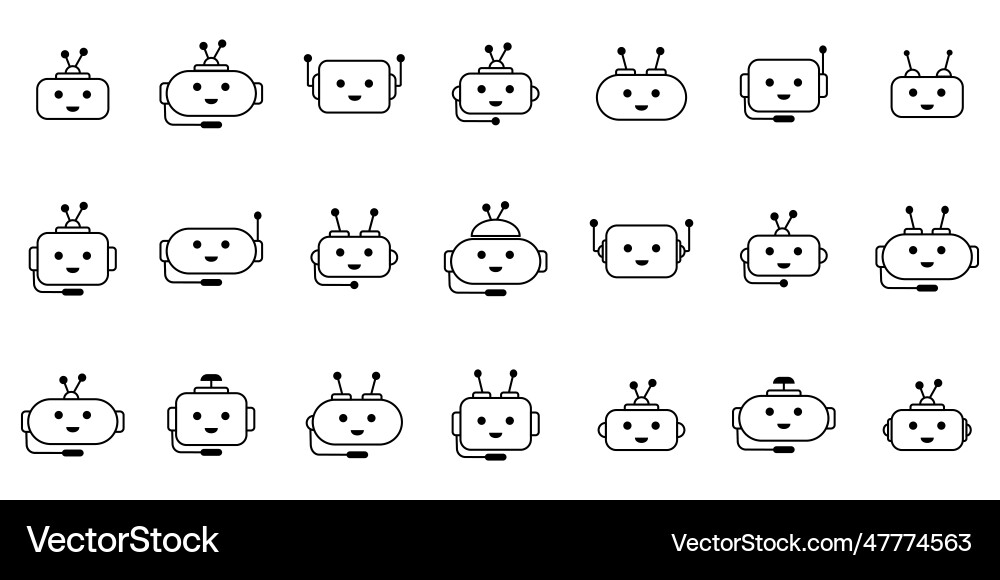 Set chatbot icons Royalty Free Vector Image - VectorStock