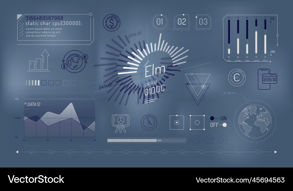 Set of infographic elements about currencies Vector Image