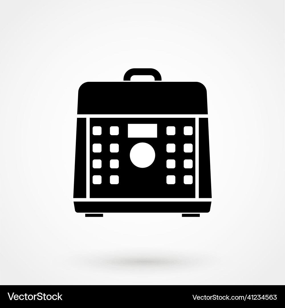 Slow cooker mono stroke icon electronic crock pot Vector Image