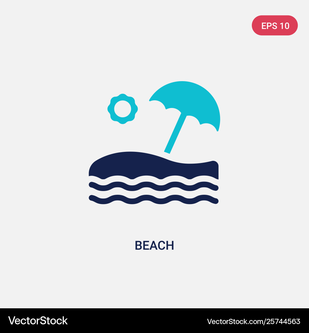 Two color beach icon from hotel concept isolated Vector Image
