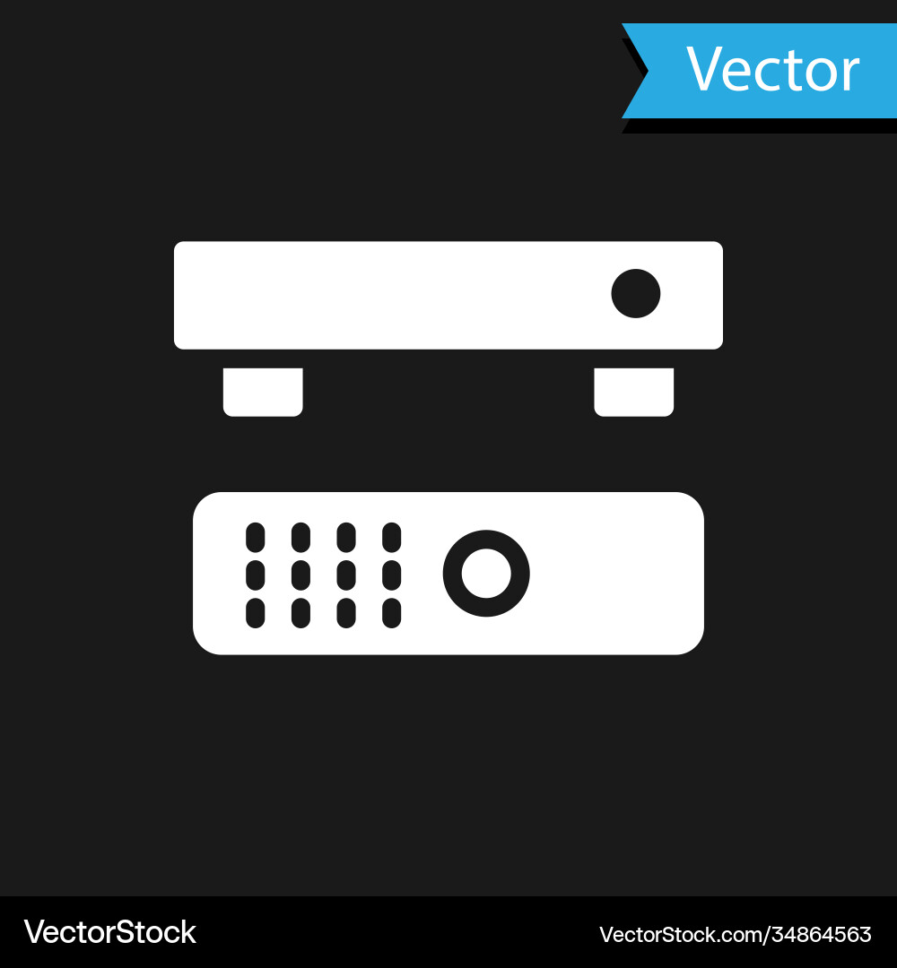 White multimedia and tv box receiver and player Vector Image