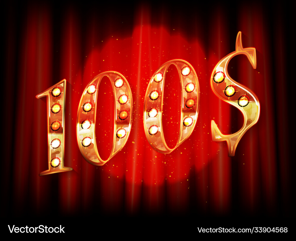 100 dollar price symbol Royalty Free Vector Image