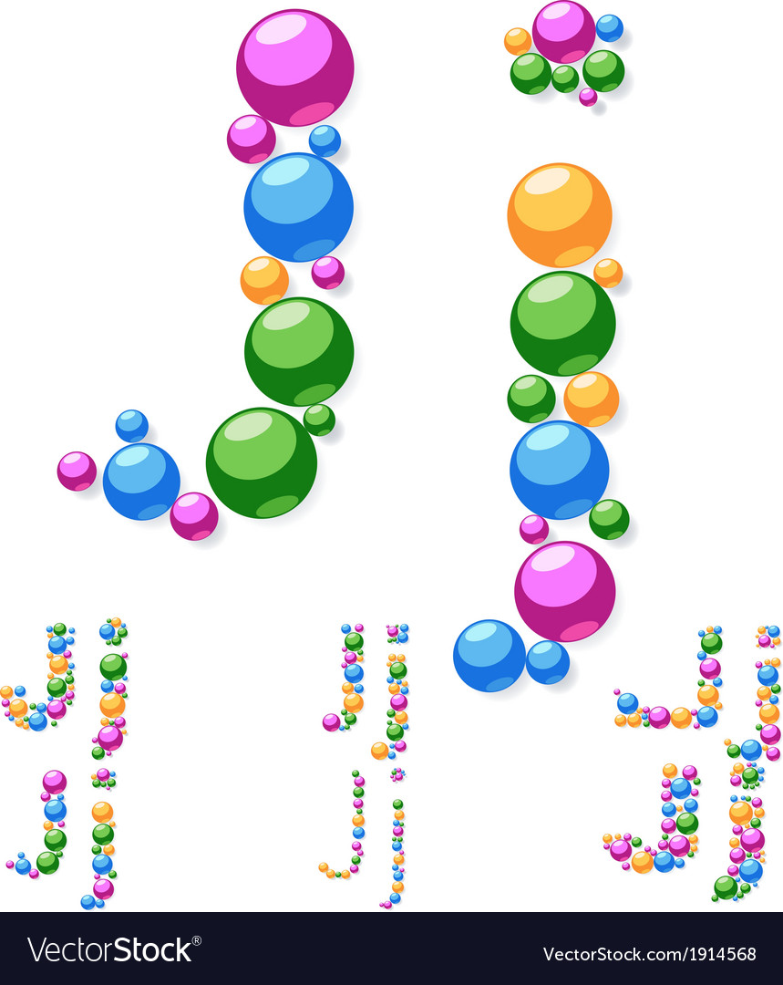 Alphabet symbols of colorful bubbles or balls Vector Image