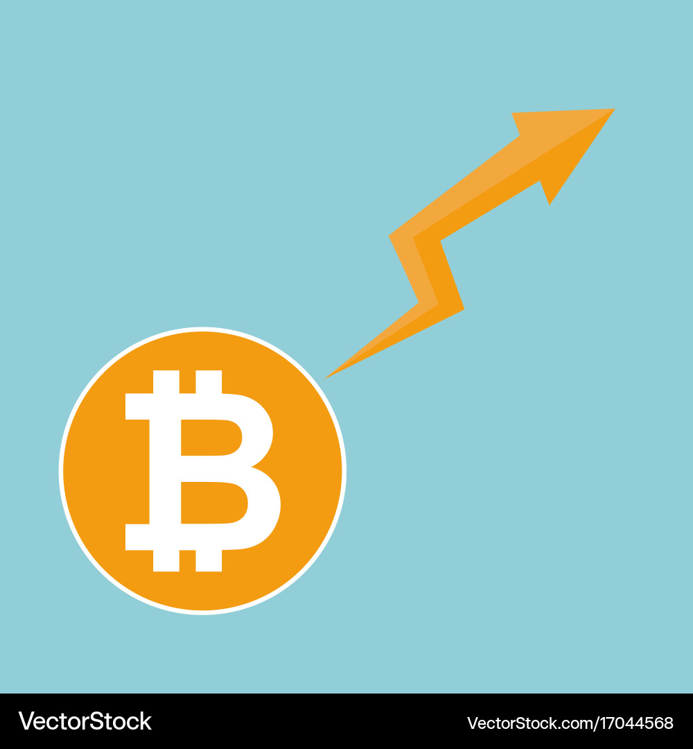 Bitcoin symbol cryptocurrency market trend Vector Image