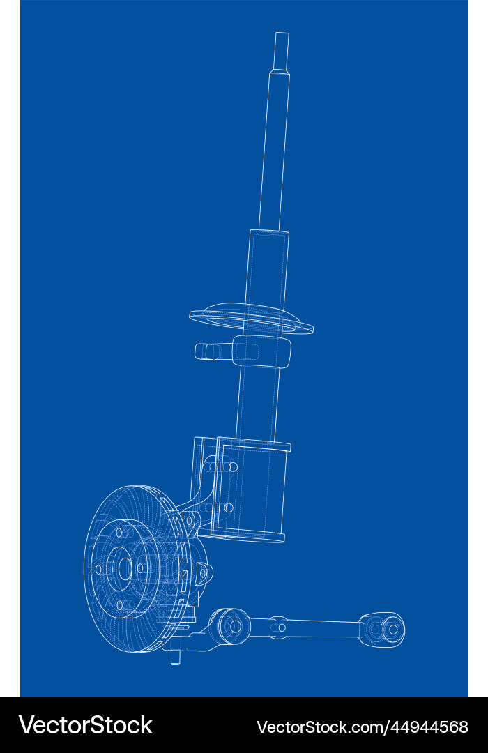 Car suspension with shock absorber Royalty Free Vector Image