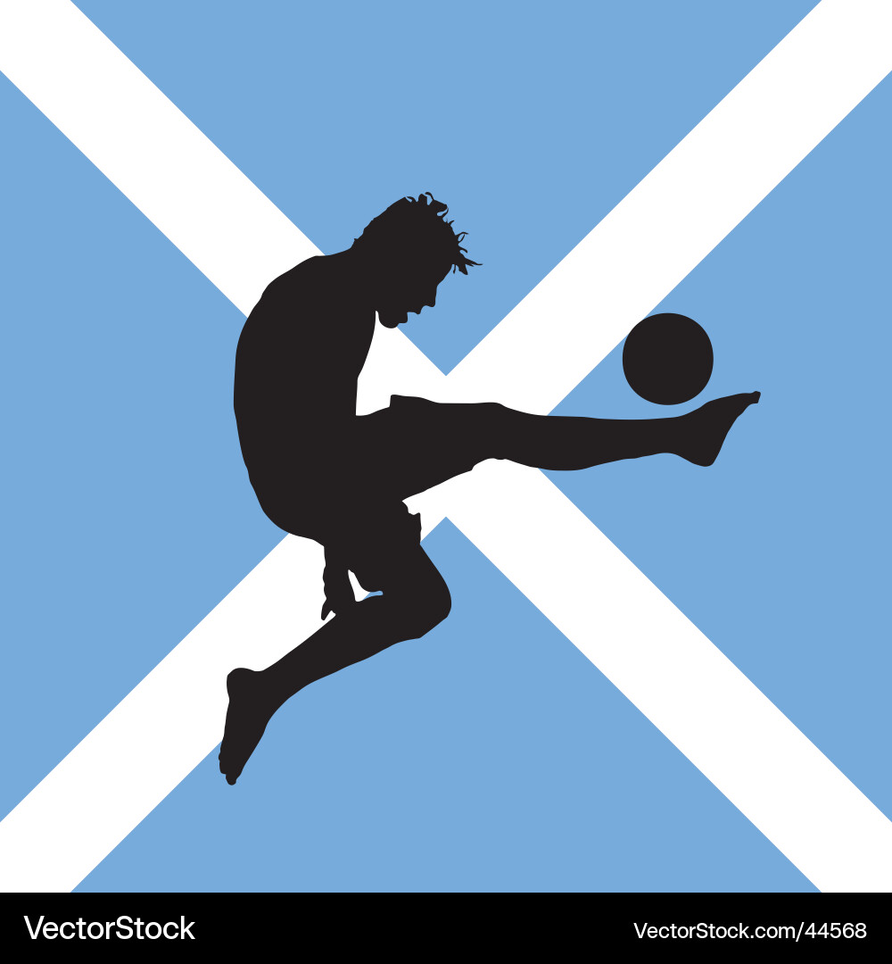 Football player with scottish flag Royalty Free Vector Image