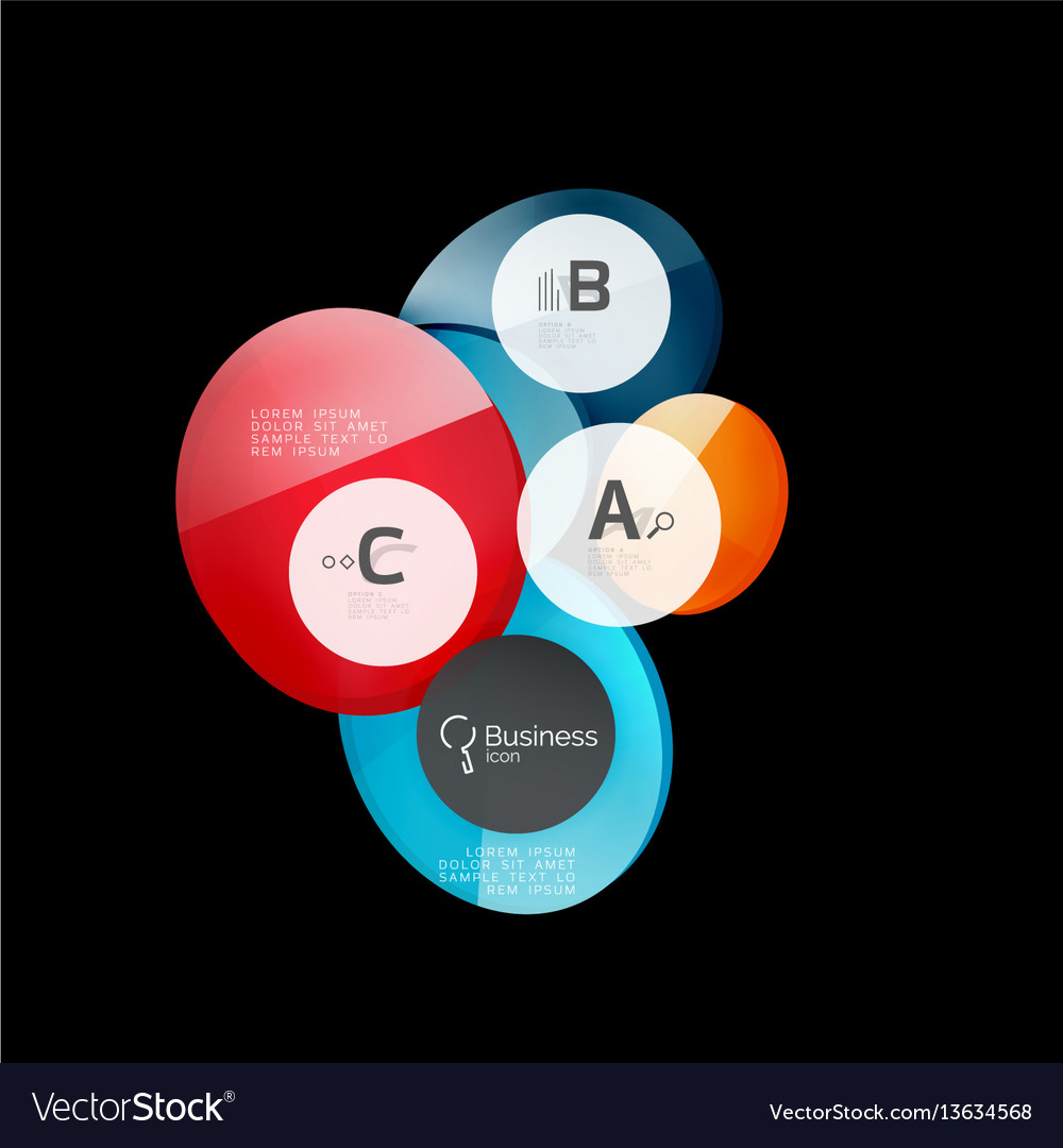 Glossy Glass Circle Banner Design Template Vector Image