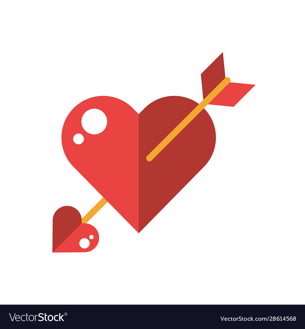 Happy valentines day heart with arrow Royalty Free Vector