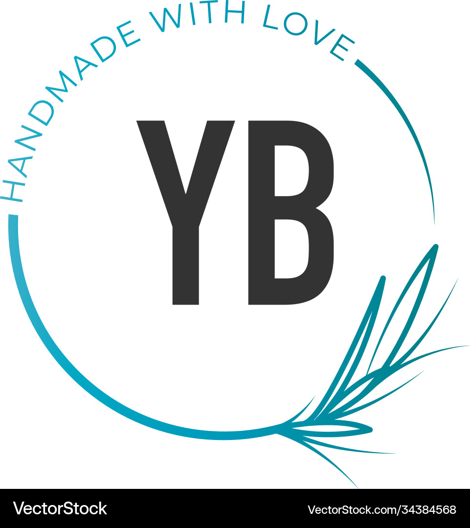 Initial letter yb floral feminine logo template Vector Image