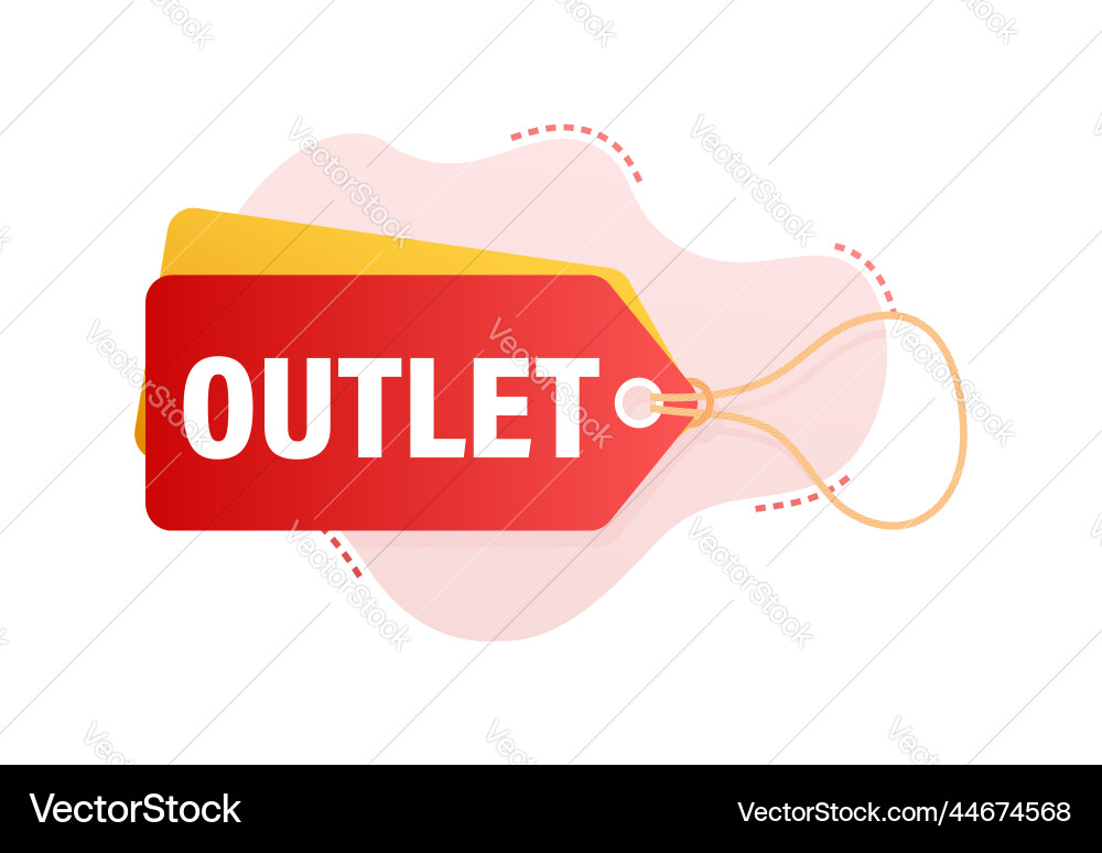 Outlet label badge price tag Royalty Free Vector Image