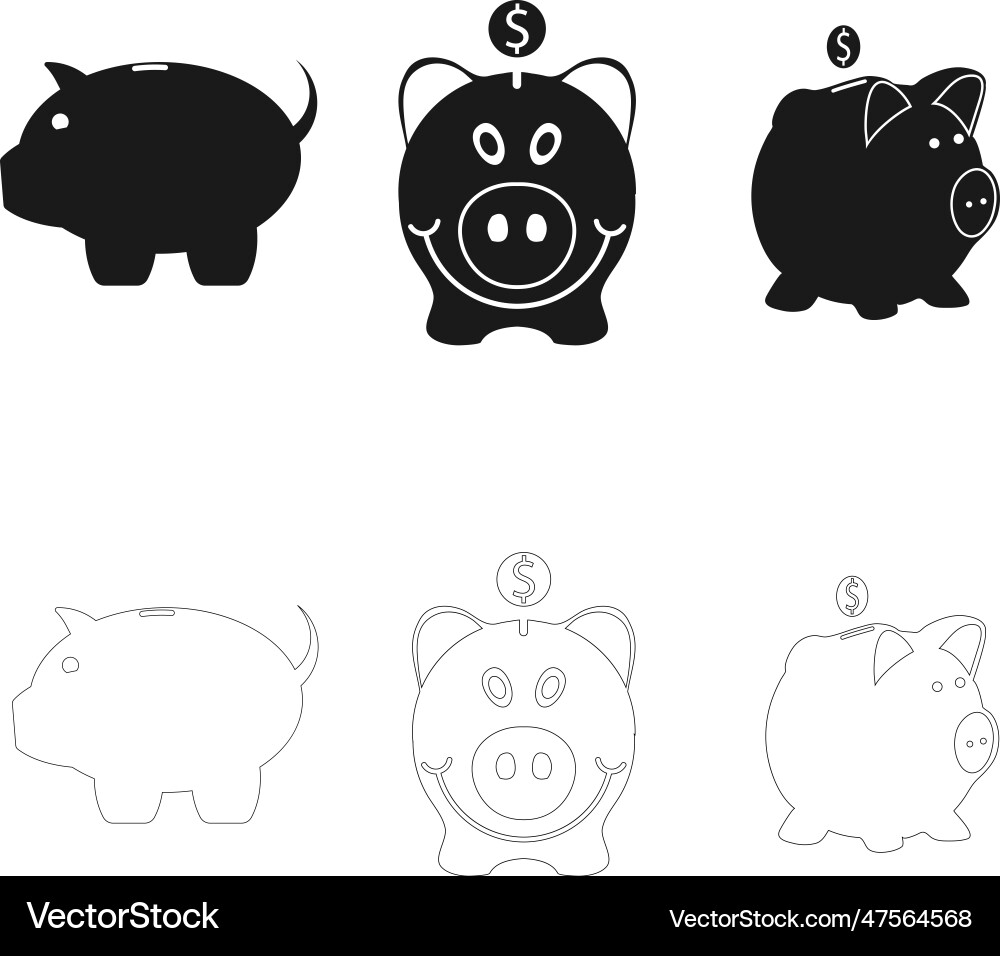 Piggy bank icon Royalty Free Vector Image - VectorStock