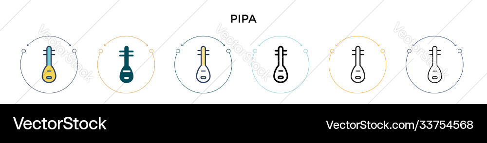 Pipa icon in filled thin line outline and stroke Vector Image