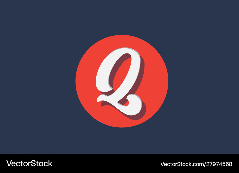 Q orange white circle logo letter alphabet Vector Image