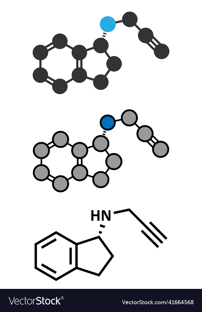 Rasagiline Parkinsons Disease Drug Molecule Vector Image