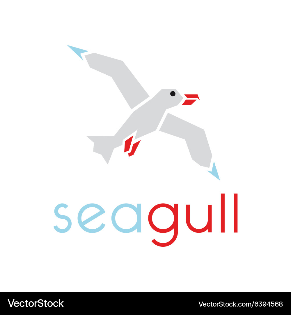 Seagull logo in stylish trend Royalty Free Vector Image