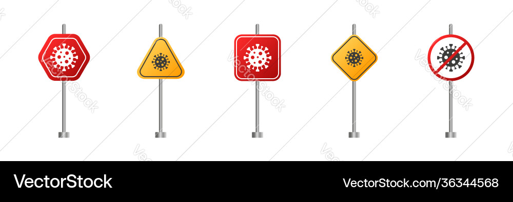 Stop coronavirus road sign icon on white Vector Image