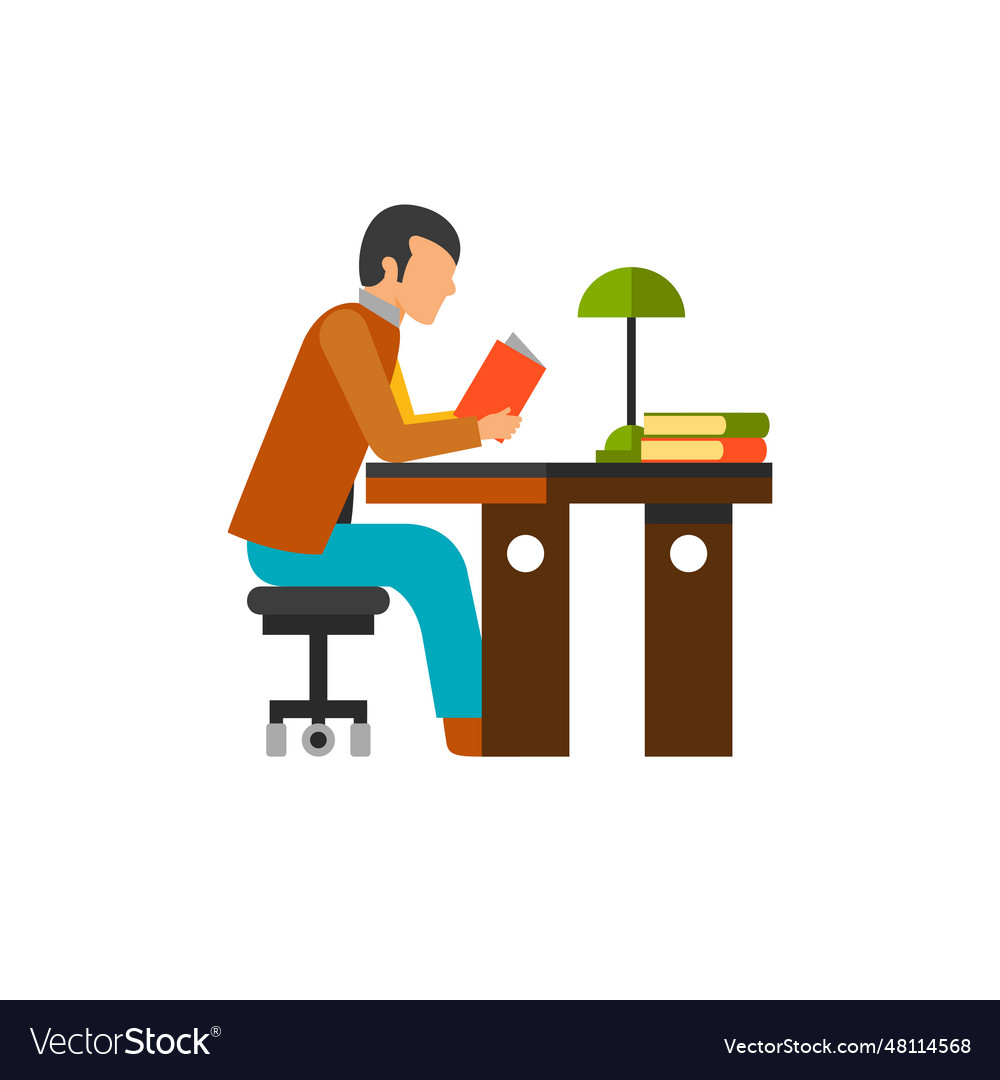 Student reading icon Royalty Free Vector Image