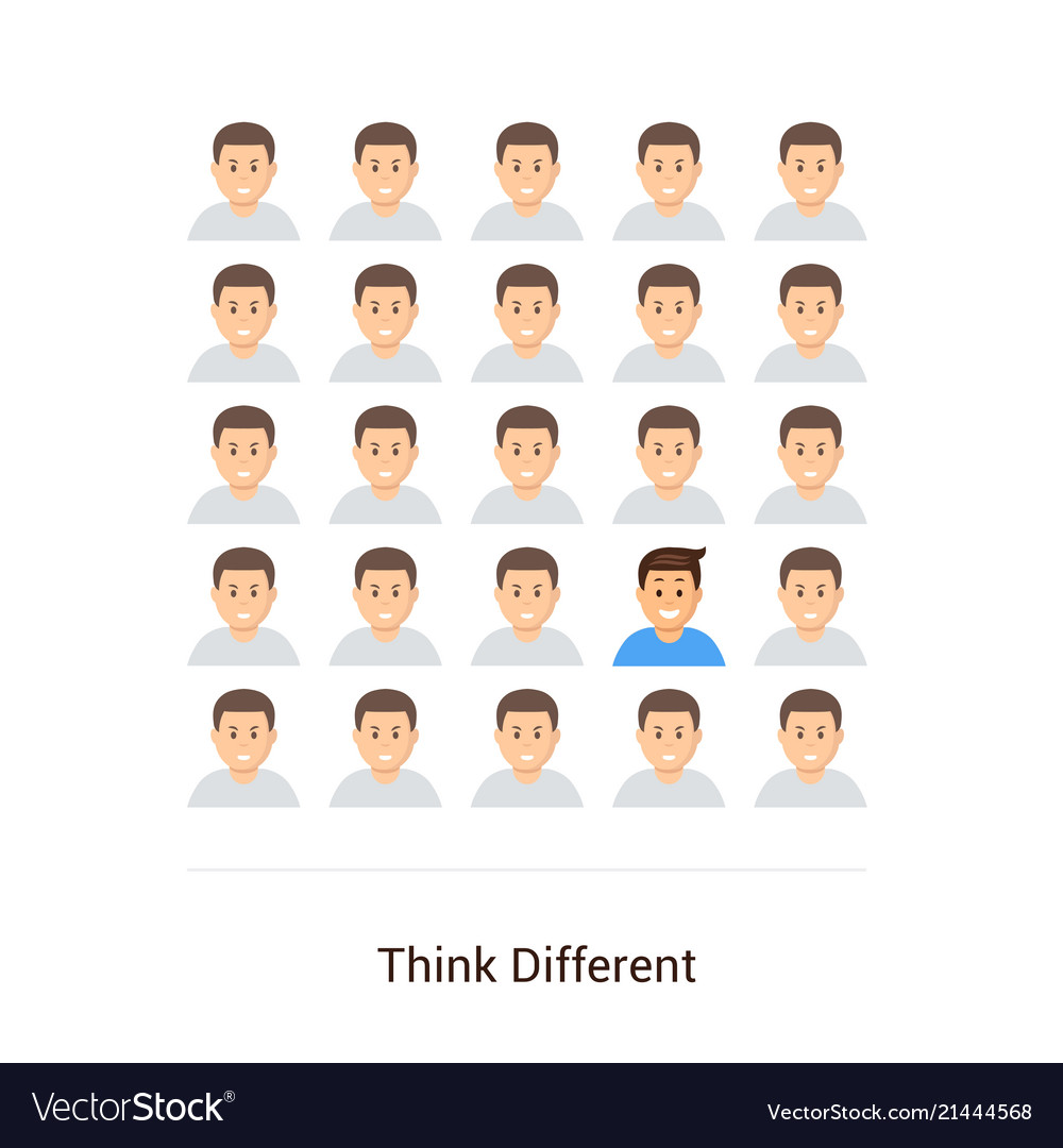 Think different flat poster Royalty Free Vector Image