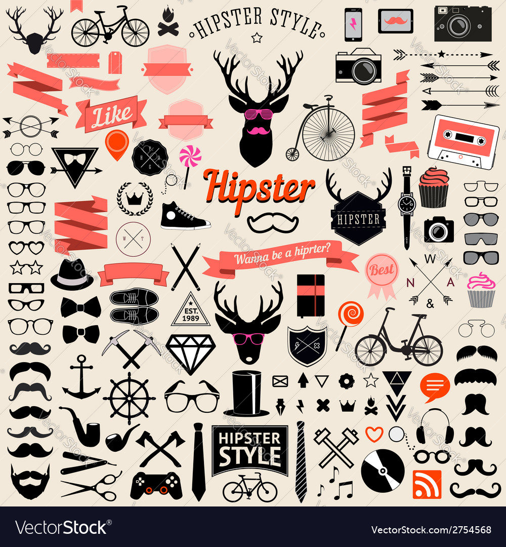 Vintage styled design hipster icons Royalty Free Vector