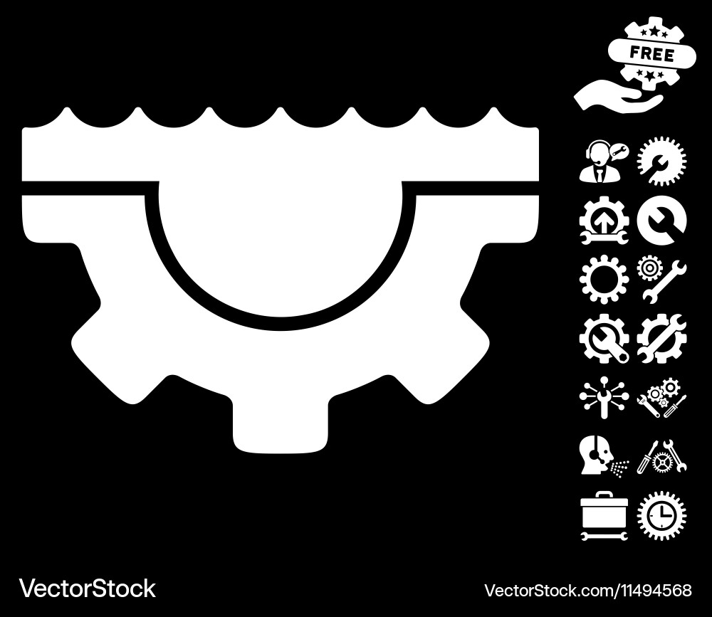 Water service gear icon with tools bonus Vector Image