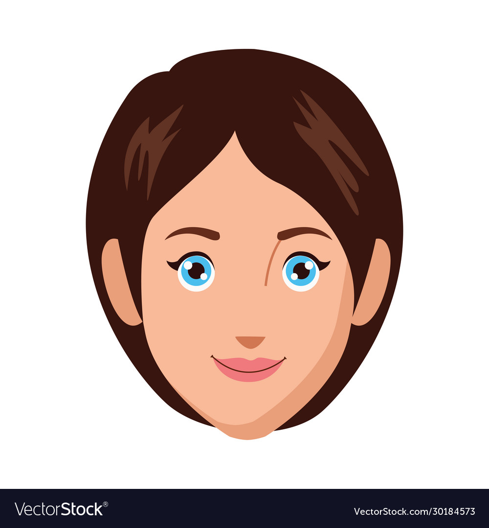 Beautiful woman head avatar character Royalty Free Vector