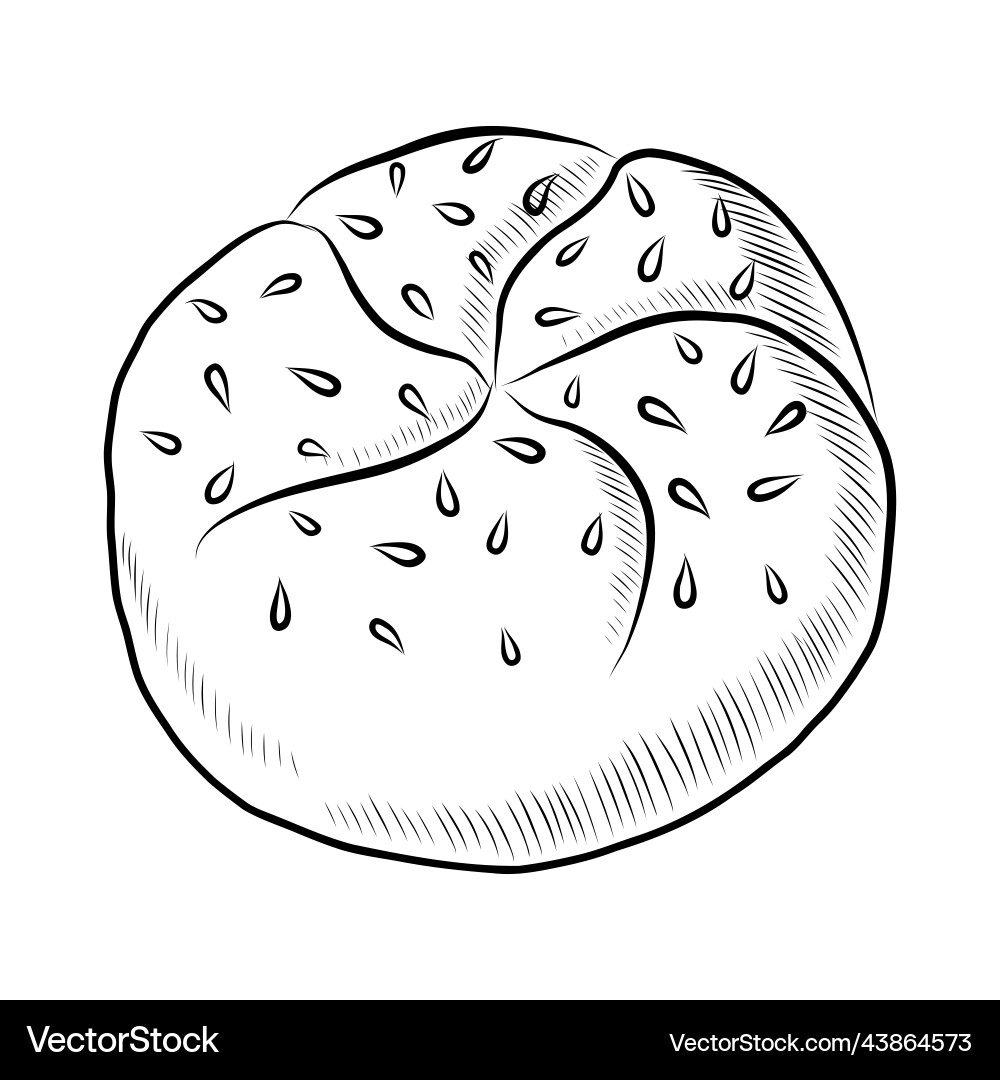 Black of a round bun isolated Royalty Free Vector Image