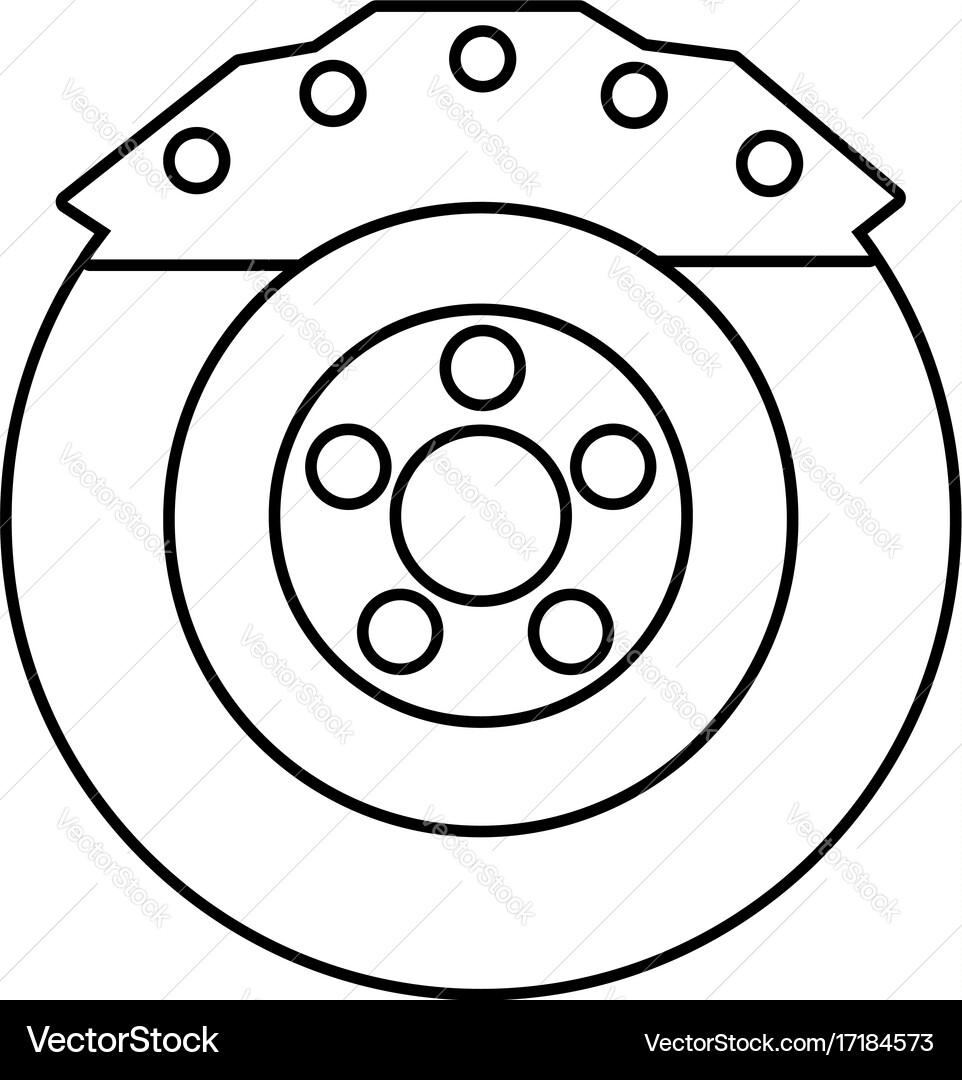 Brake shoe icon outline style Royalty Free Vector Image