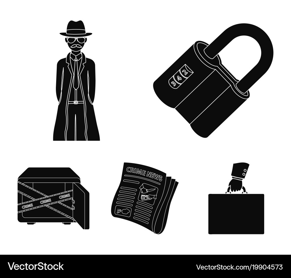 Coded lock the appearance of the detective Vector Image