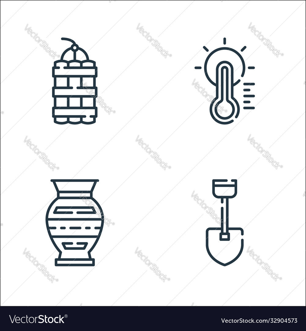 Desert line icons linear set quality line set Vector Image
