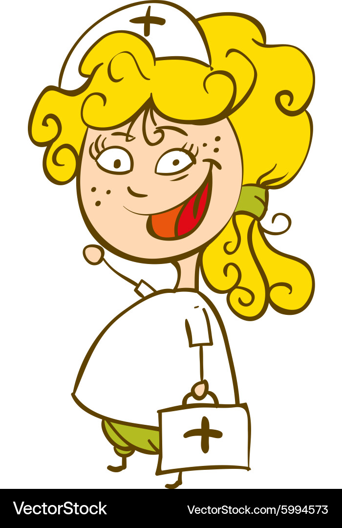 Drawing of a nurse doodle Royalty Free Vector Image