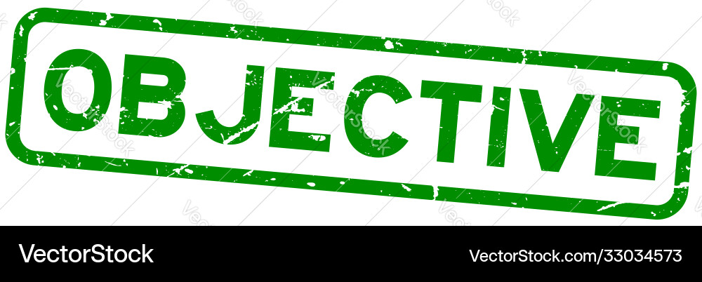 Grunge green objective word square rubber seal Vector Image