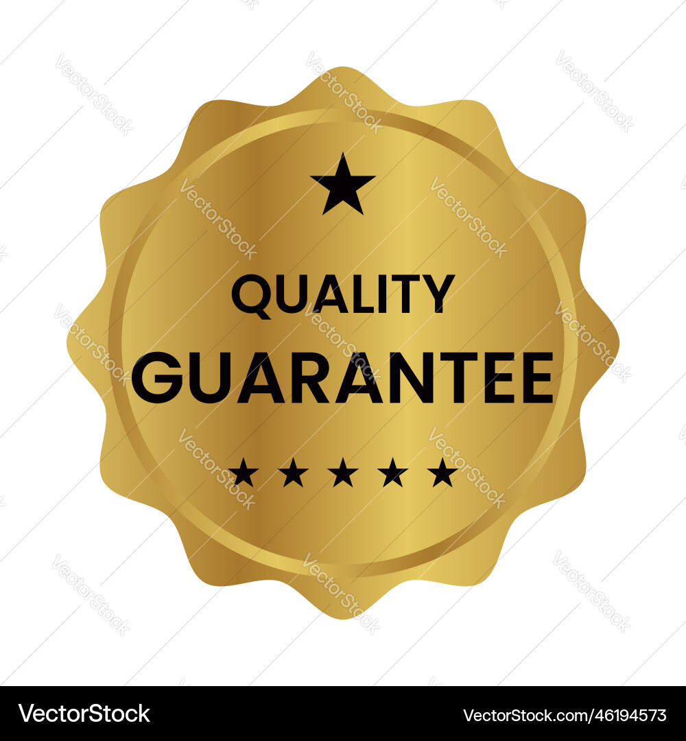 Quality guarantee label seal sticker stamp tag Vector Image