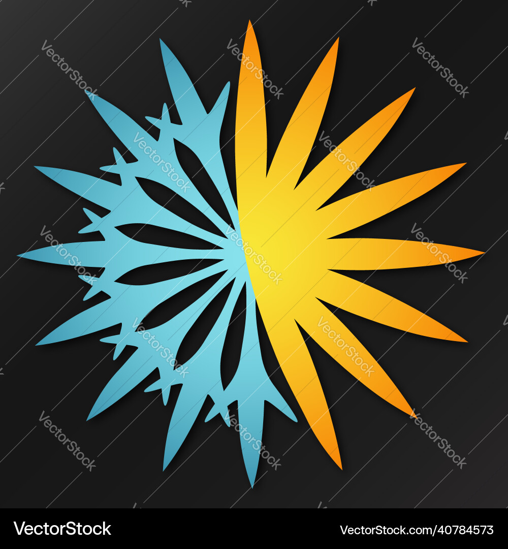 Sun and snowflake abstract air conditioner symbol Vector Image