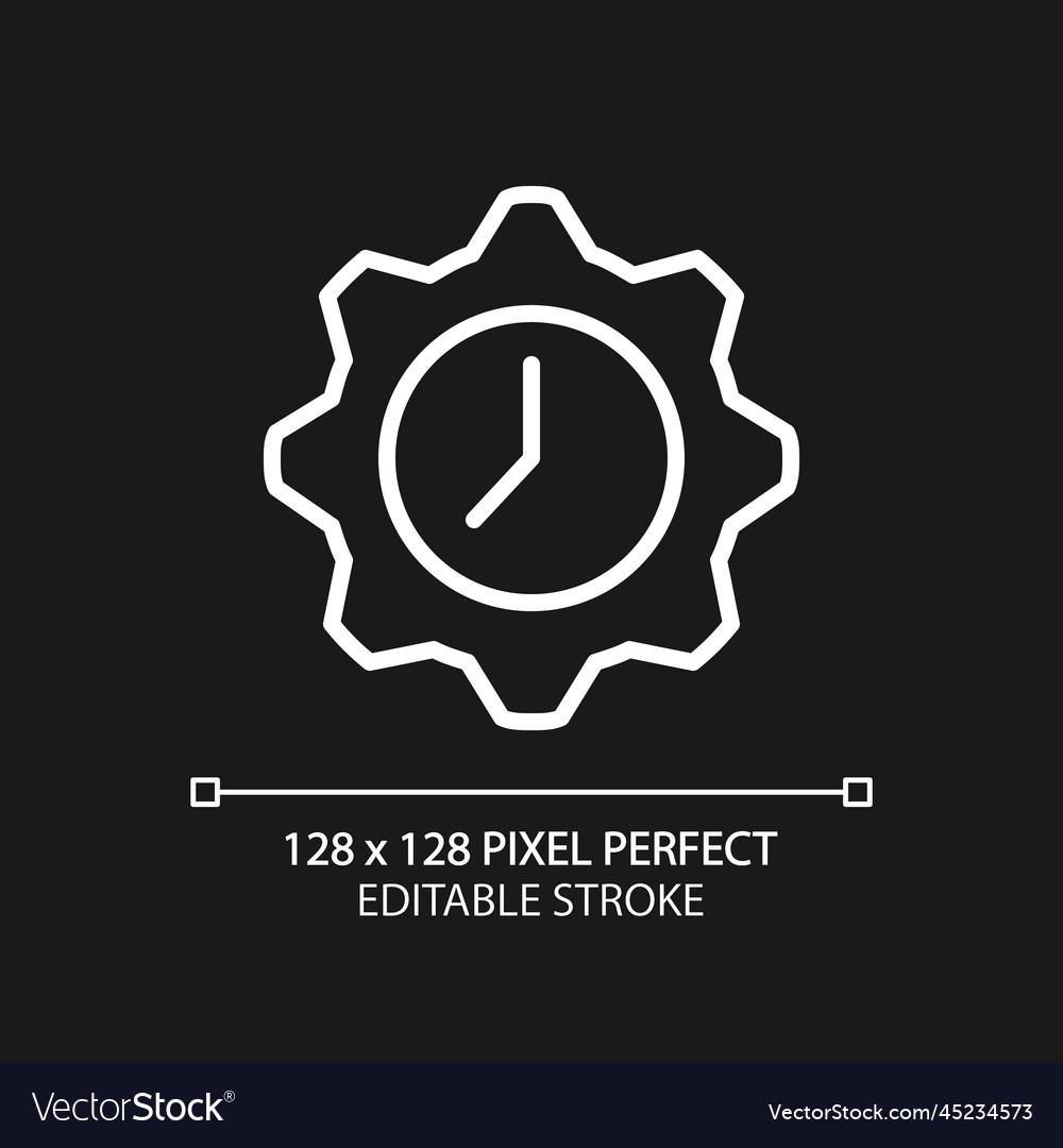Time management pixel perfect white linear icon Vector Image Time management pixel perfect white linear icon Vector Image