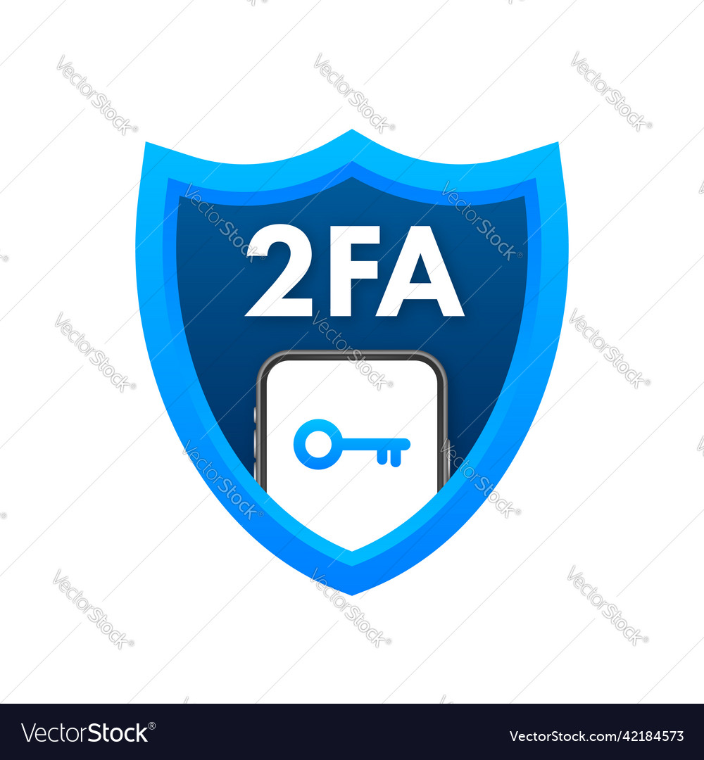 Two step authentication 2fa flat cartoon Vector Image