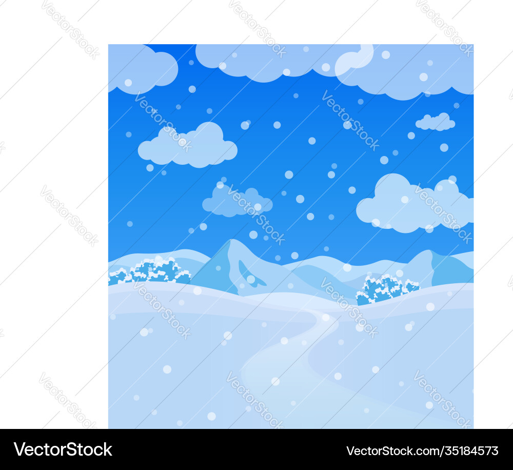 Winter landscape mountains and snow Royalty Free Vector