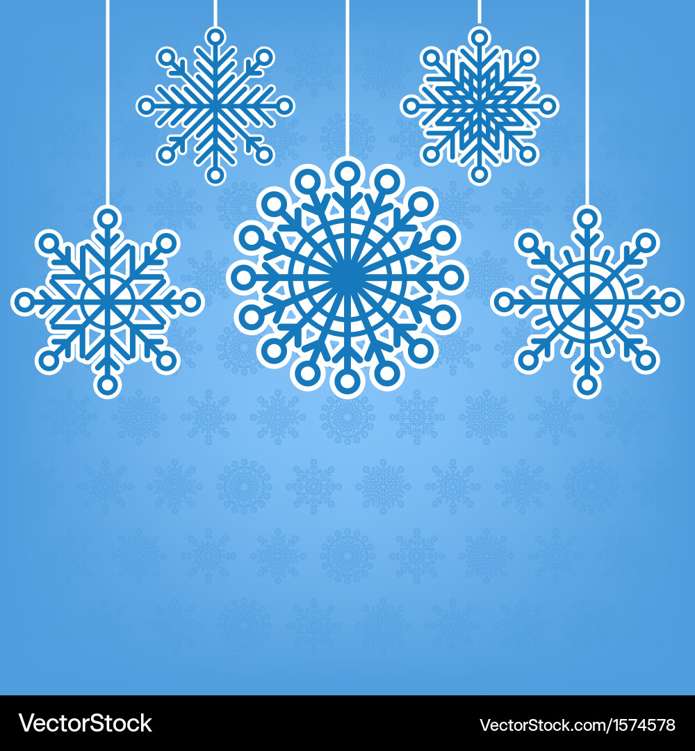 Decorative snowflakes postcard with place for tex Vector Image