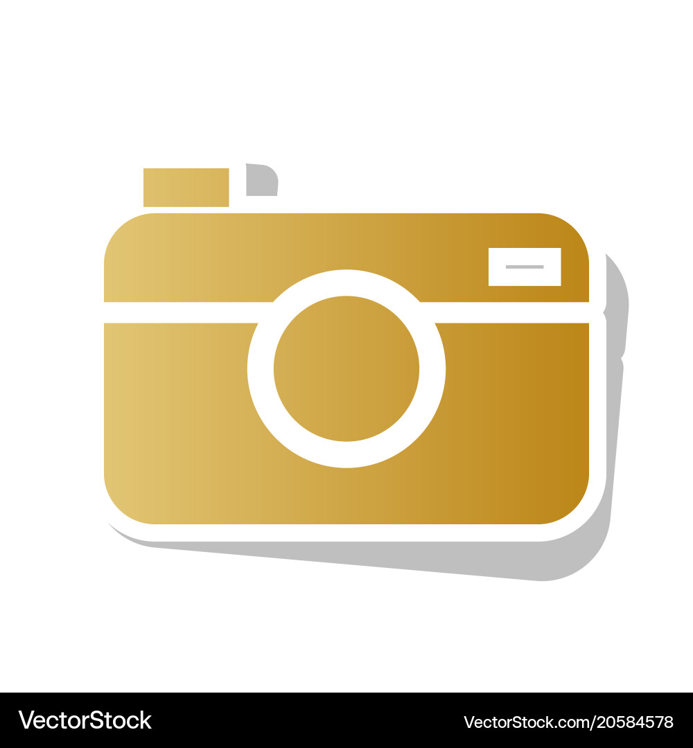 Digital photo camera sign golden gradient Vector Image