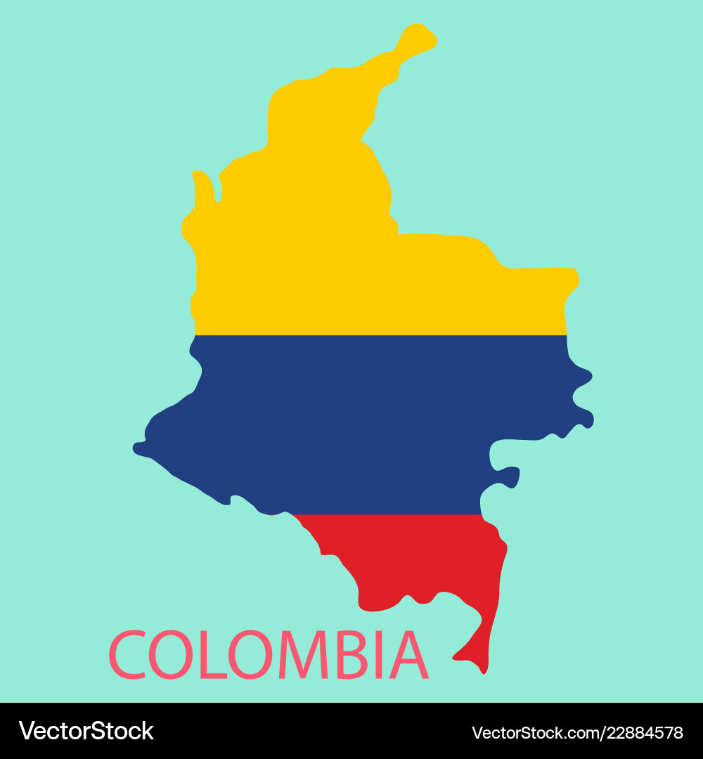 Flag-map of colombia Royalty Free Vector Image