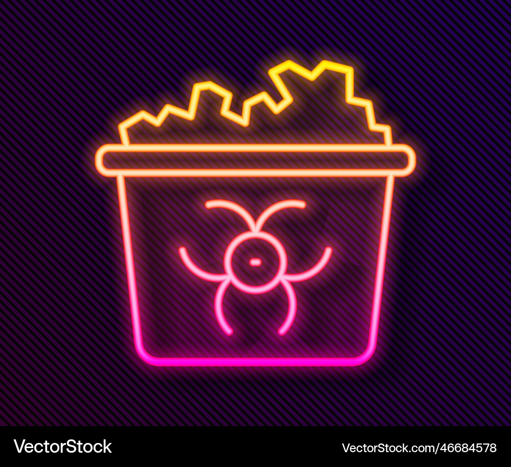 Glowing neon line infectious waste icon isolated Vector Image
