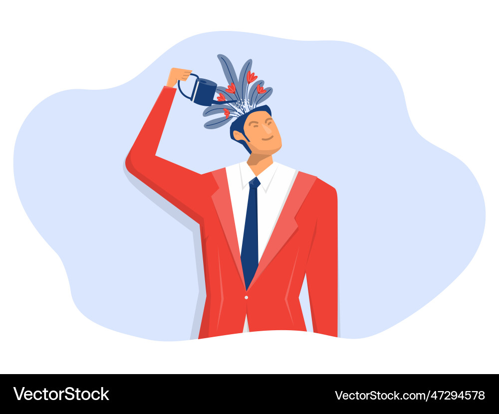 Growth mindset mindset business man watering Vector Image