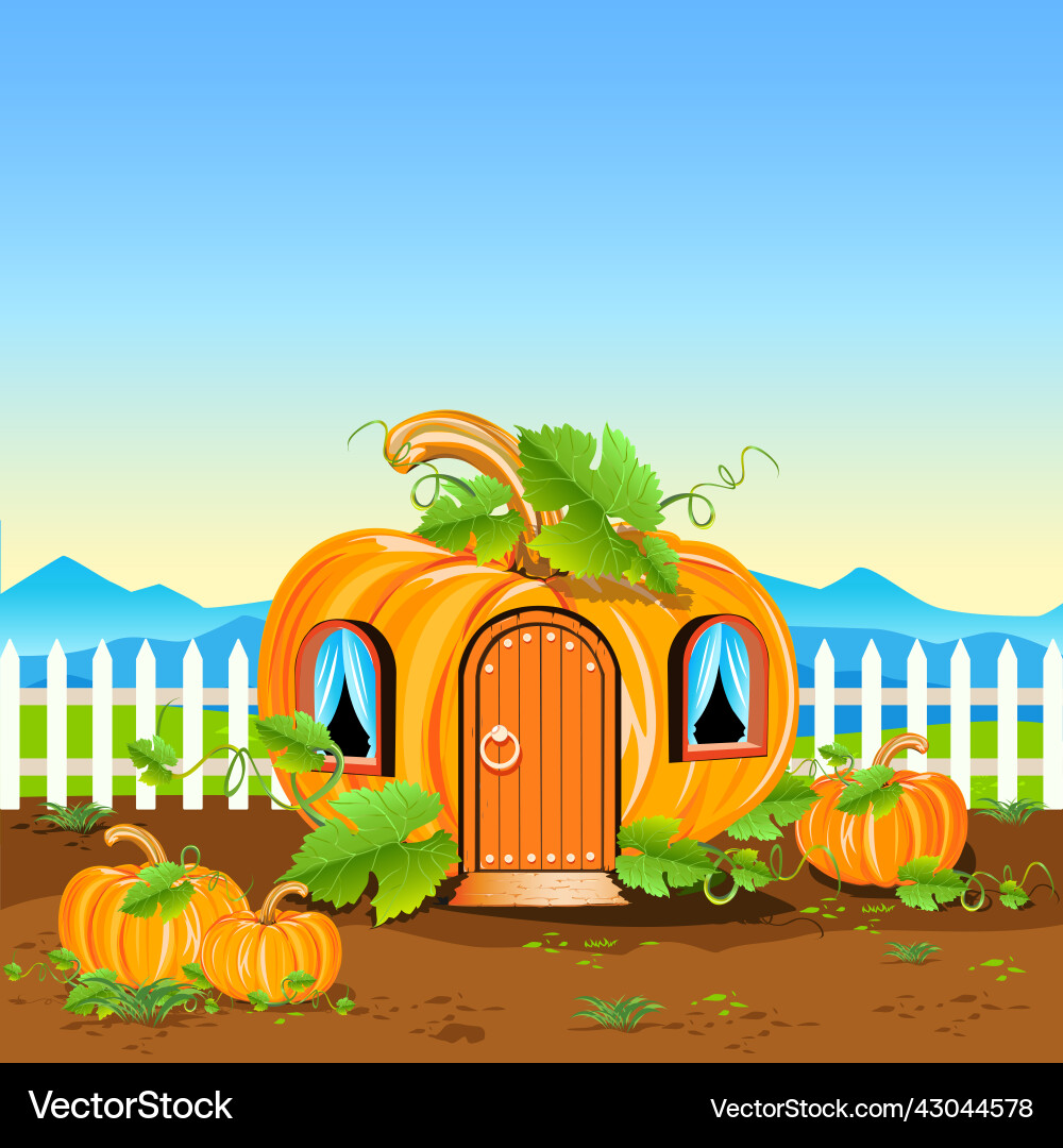 House of pumpkin Royalty Free Vector Image - VectorStock