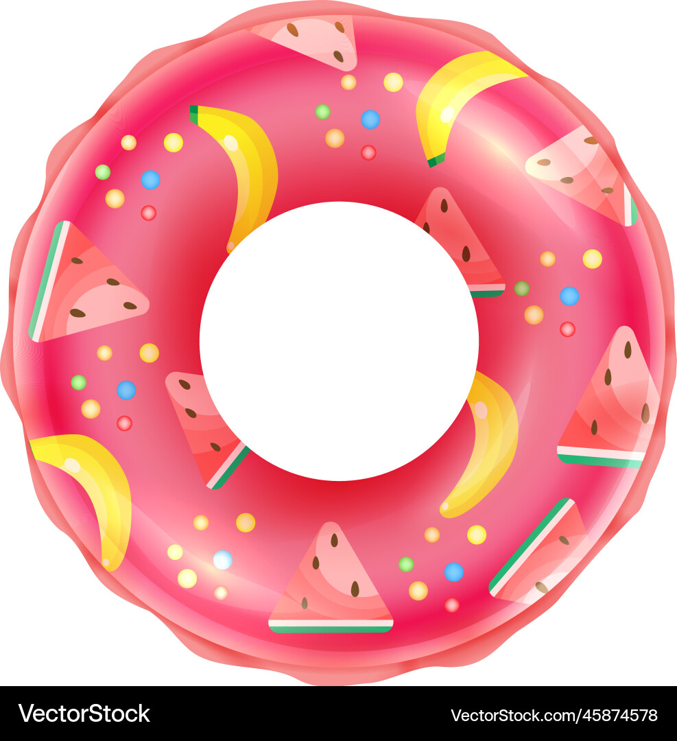 Inflatable ring realistic pool donut summer Vector Image