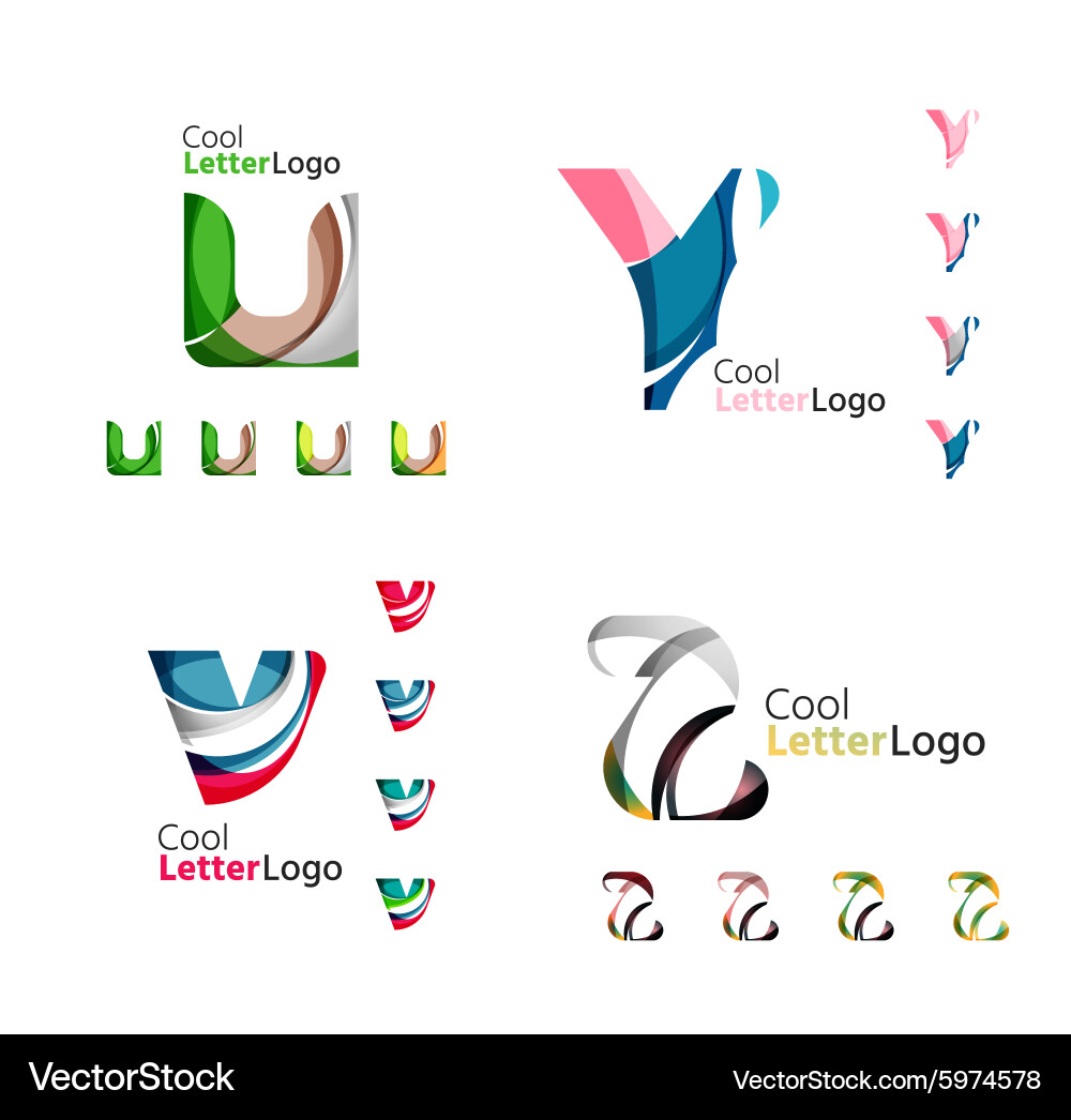 Letter business emblem collection Royalty Free Vector Image
