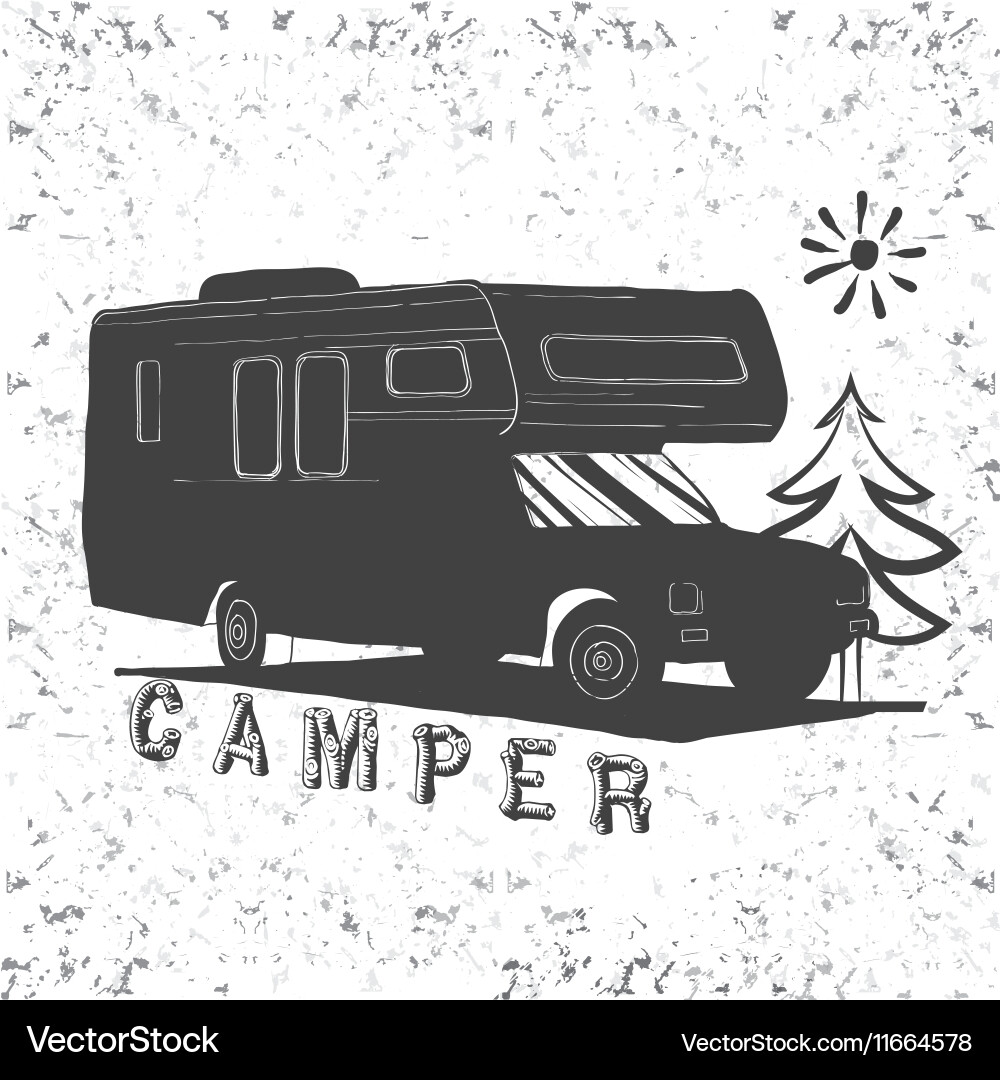 Lettering travel typographic camp calligraphy Vector Image